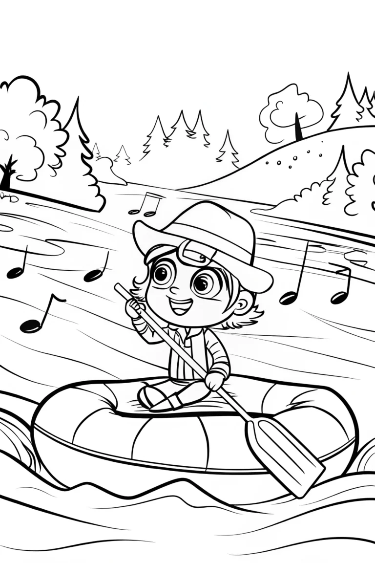 JJ's musical raft adventure Coloring Page - Free & Printable