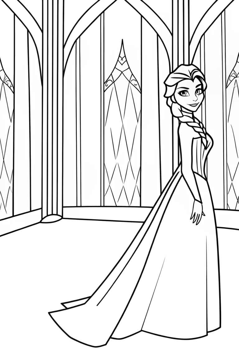 Elsa in the ice labyrinth Coloring Page - Free & Printable