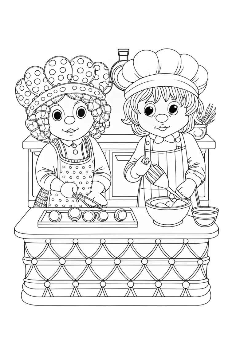 Rainbow Friends cooking competition Coloring Page - Free & Printable