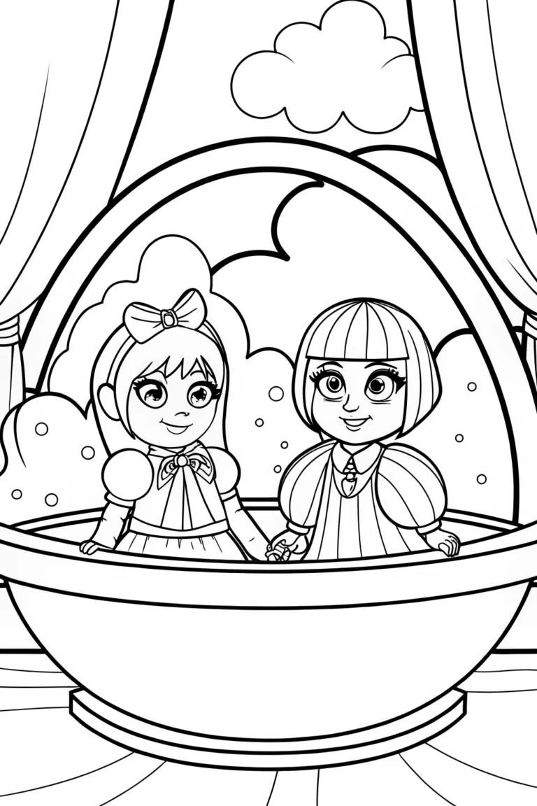 Rainbow time machine adventure Coloring Page - Free & Printable