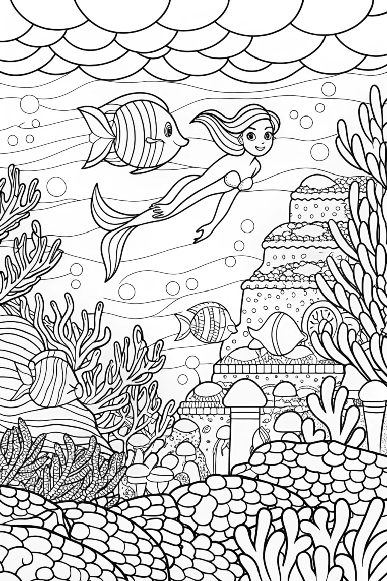 Jasmine underwater adventure Coloring Page - Free & Printable