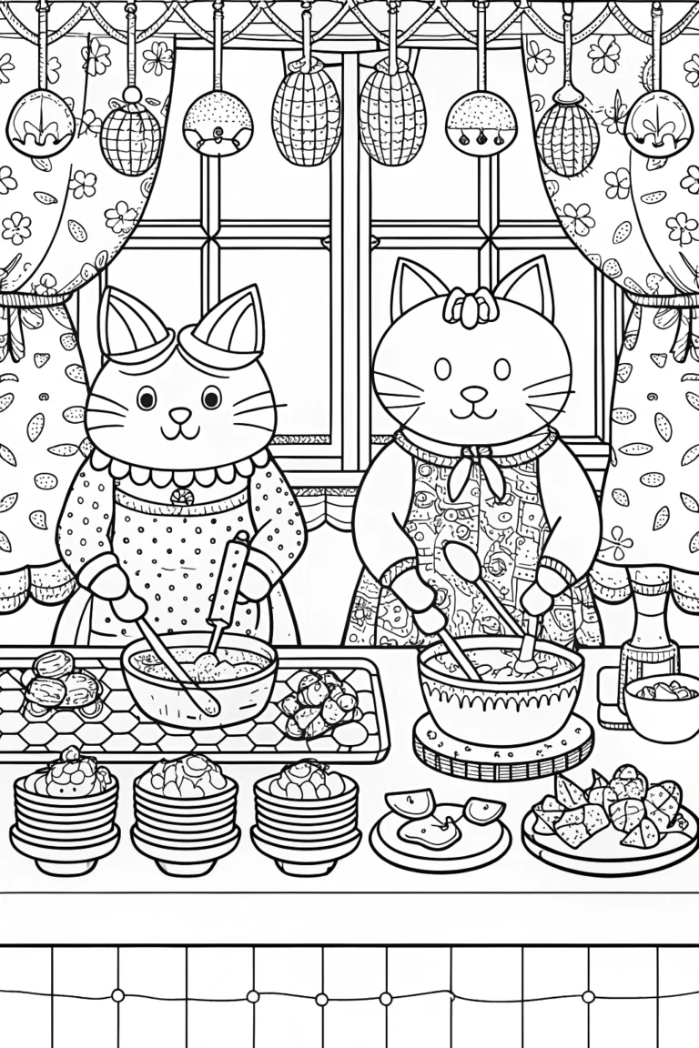 Super pets cooking competition Coloring Page - Free & Printable