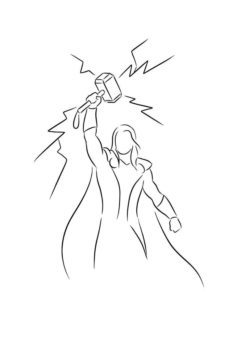 Mighty Thor Strikes Coloring Page - Free & Printable