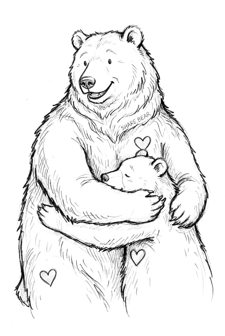 Share Bear Big Hug Coloring Page - Free & Printable