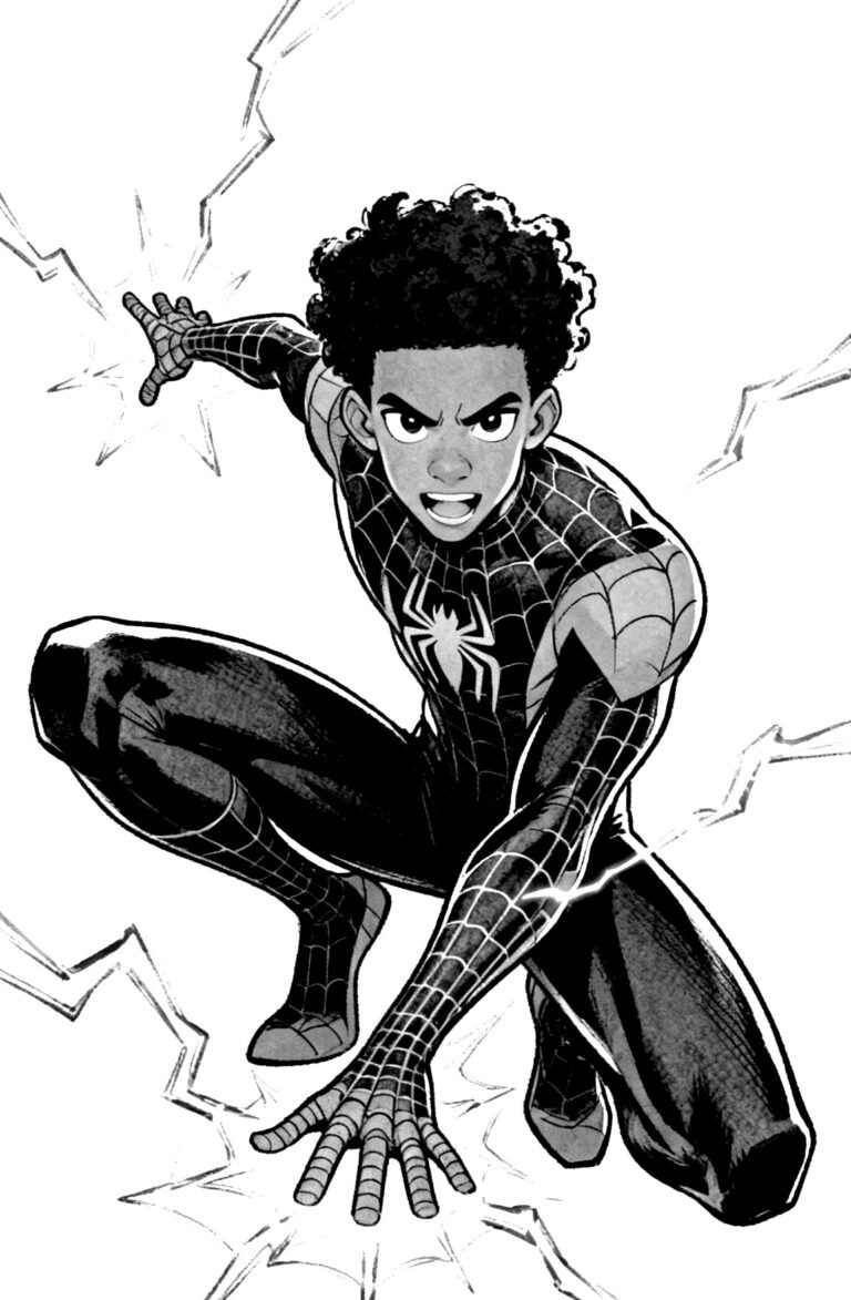 Spider-Verse Spark Action Coloring Page - Free & Printable